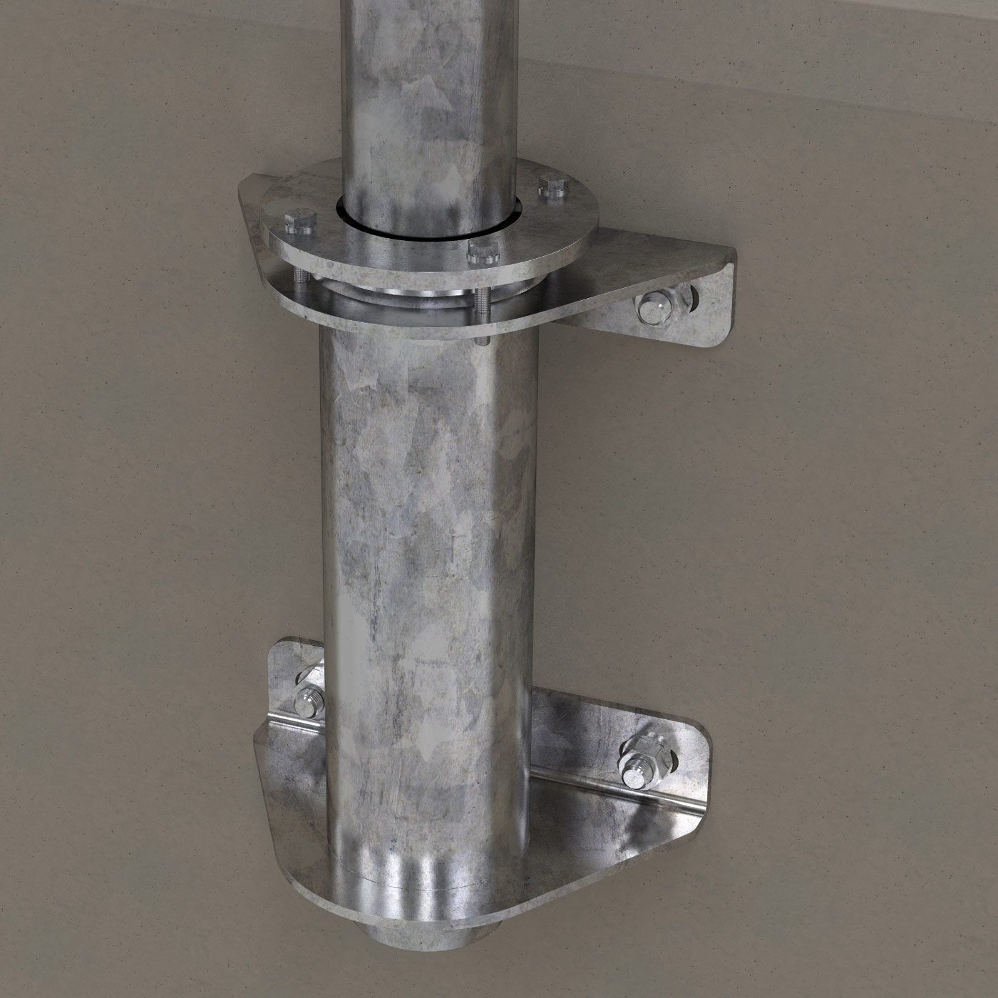 Väggfäste för stolpmontage (108 mm rör) – Moramast